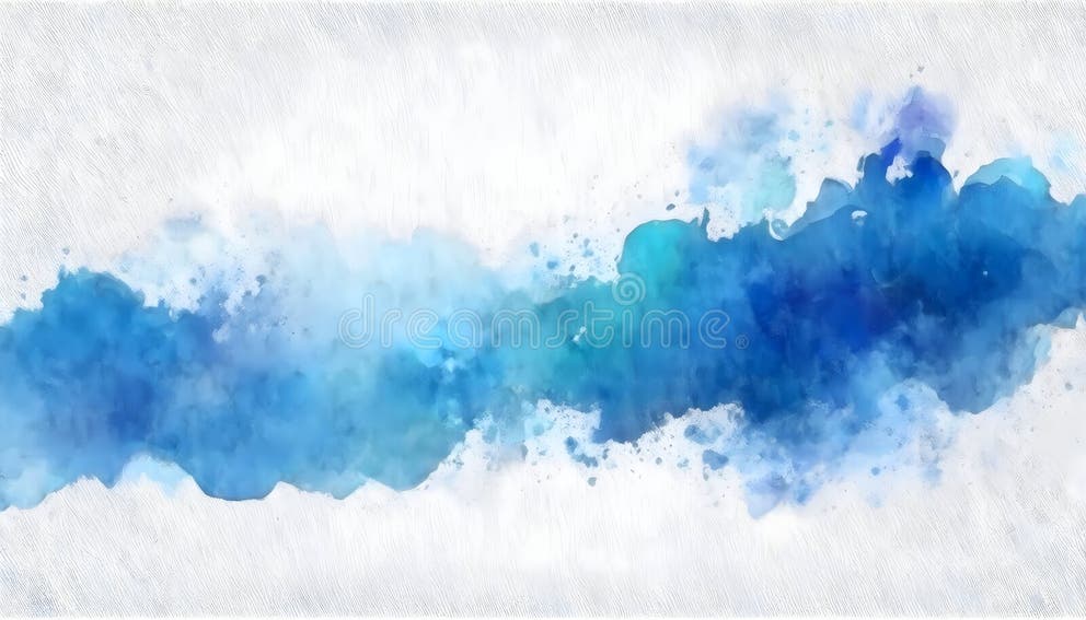 Artistic Blue Watercolor Splash Effect Template Stock Illustration ...