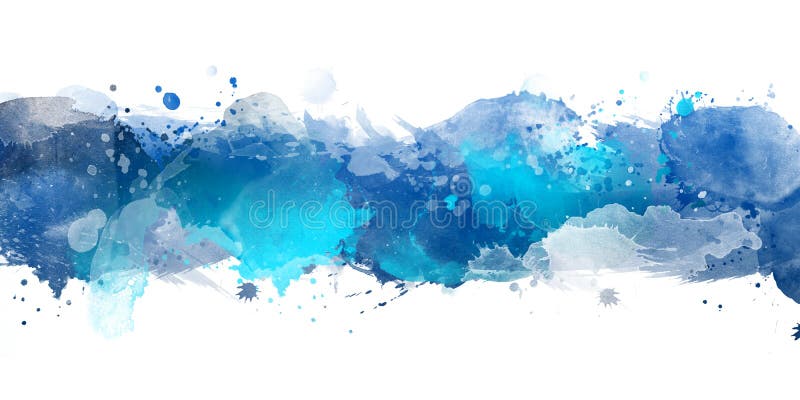 Artistic Blue Watercolor Splash Effect Template Stock Illustration ...