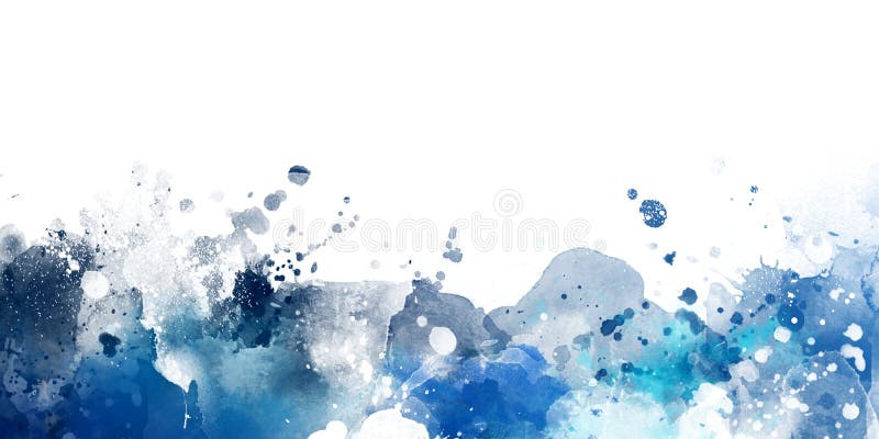 Artistic Blue Watercolor Splash Effect Template Stock Illustration ...