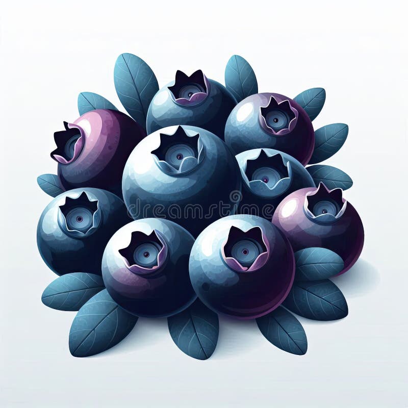 Artistic Blueberry Composition with Hyper-Detail Stock Illustration ...
