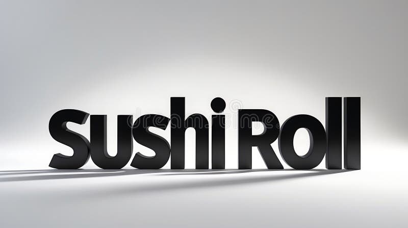 Artistic Bold Typography of Sushi Roll on a Subtle Background Stock ...