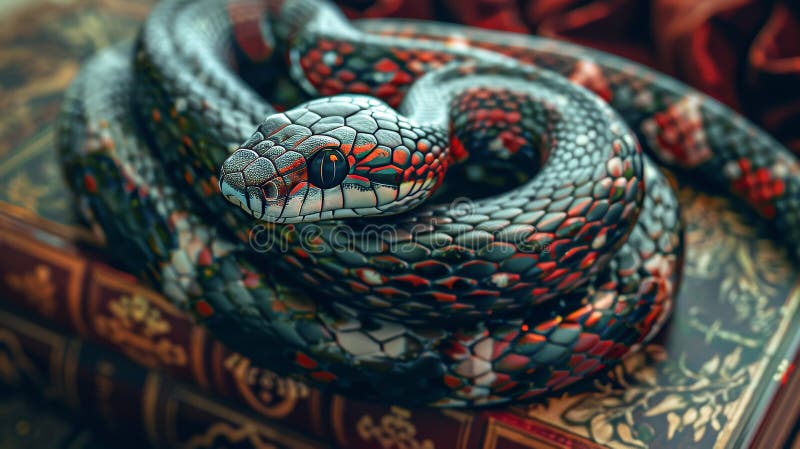 Artistic Book Cover Design Featuring a Dramatic Snake in Moebius Style ...