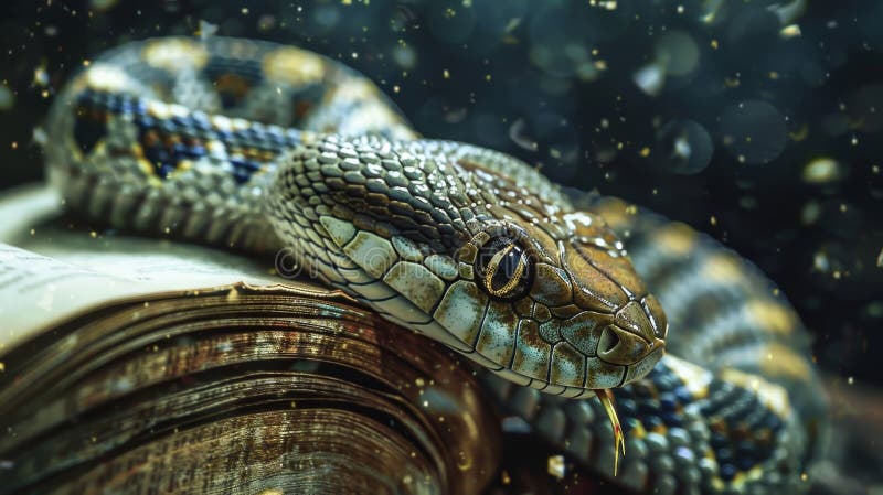 Artistic Book Cover Featuring a Dramatic Snake Design in Moebius Style ...