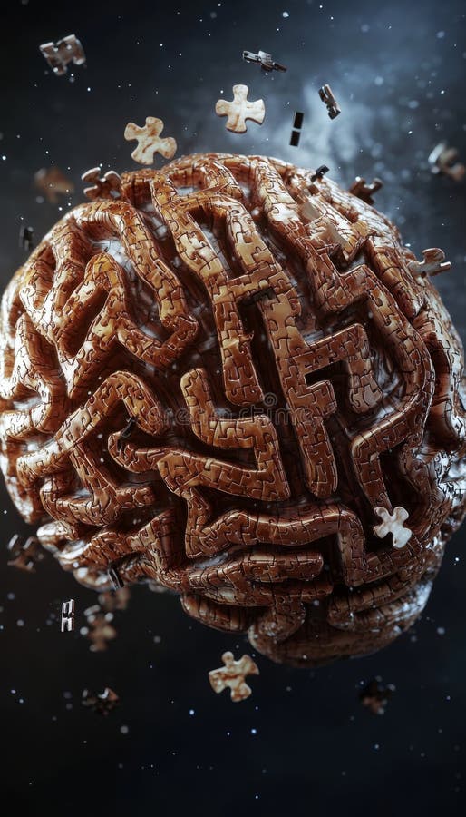 Artistic Brain Maze with Puzzle Pieces Symbolizing the Overcoming of ...