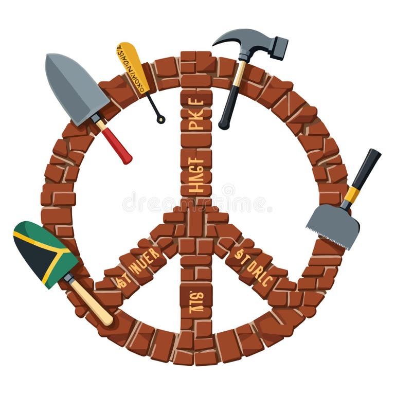 Brickwork Peace Symbol Vector Stock Illustrations – 3 Brickwork Peace ...