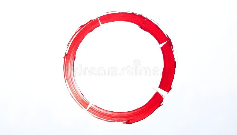 Artistic Broken Red Line Circle on White Background Stock Illustration ...