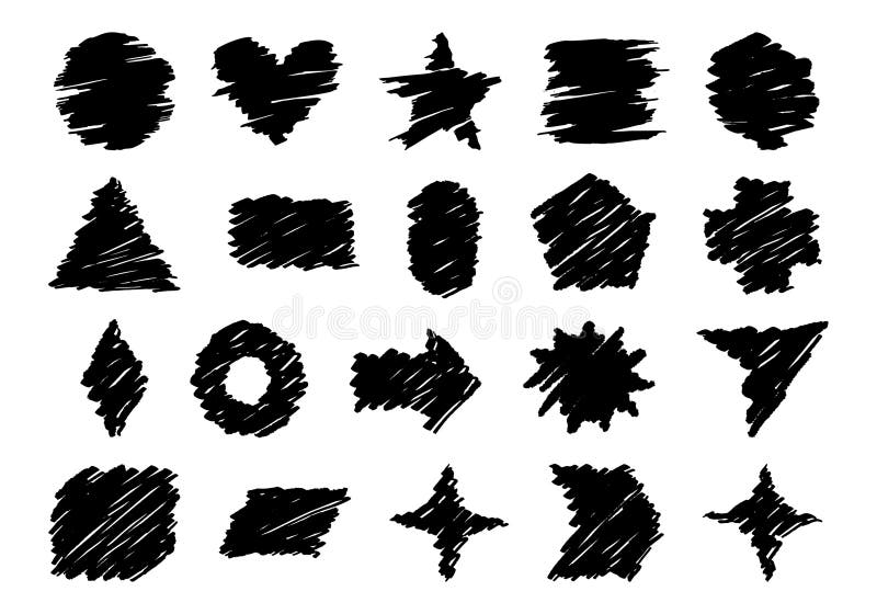 Artistic Brush Shape Designs Element Set Stock Vector - Illustration of ...