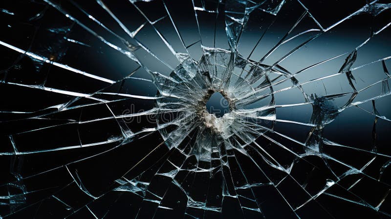 Artistic Bullet through Glass Stock Illustration - Illustration of ...