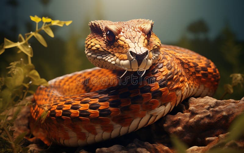 Artistic Bushmaster Snake on White Background Stock Photo - Image of ...