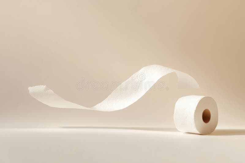 Artistic Capture of a Roll of Toilet Paper Unrolling on a Smooth ...