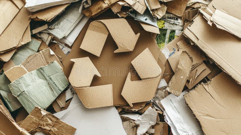 Artistic Cardboard Design Showcasing Recycling Theme Stock Illustration ...