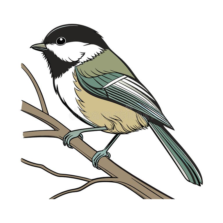 Artistic Carolina Chickadee Bird Vector Stock Photo - Illustration of ...
