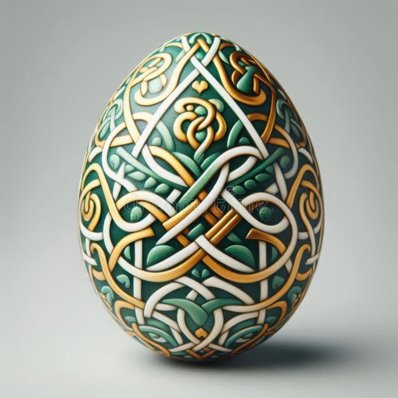 Artistic Celtic-Style Easter Egg Stock Illustration - Illustration of ...