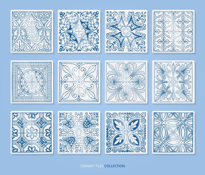 Artistic ceramic tiles set stock photo. Image of close - 162840078