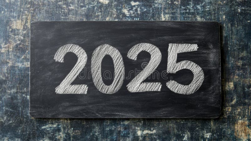 Artistic Chalkboard Style Showcasing the Year 2025 Stock Illustration ...
