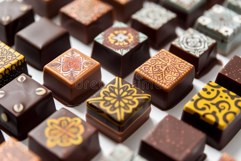 Artistic Chocolate Designs with Elegant Patterns and Gourmet Flavors ...