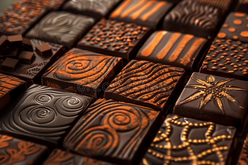 Artistic Chocolate Designs with Elegant Patterns and Gourmet Flavors ...