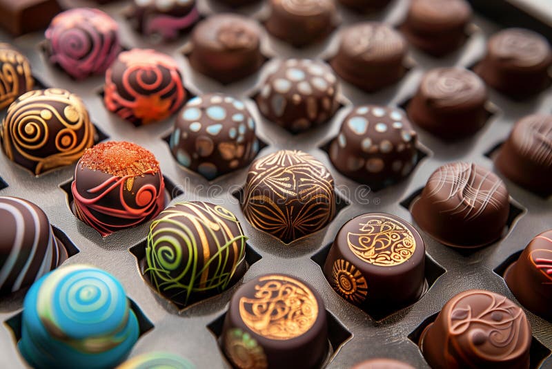 Artistic Chocolate Designs with Elegant Patterns and Gourmet Flavors ...