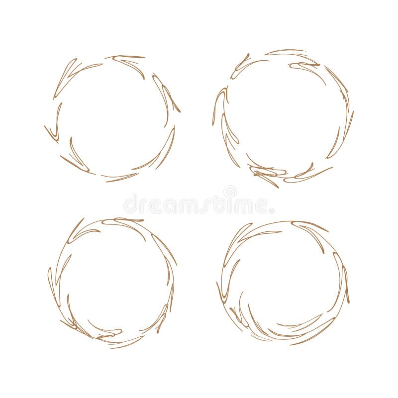 Artistic Circle Frame Plant Decorative Isolated Vector Illustration ...