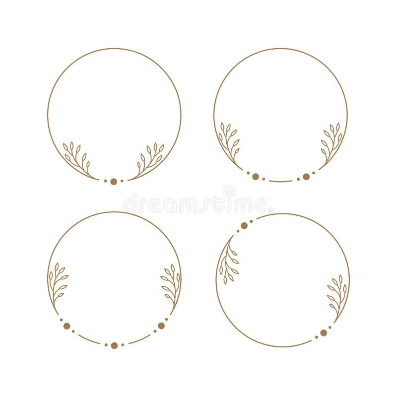 Artistic Circle Frame Plant Decorative Isolated Vector Illustration ...