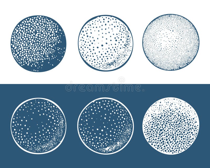 Hand-Drawn Circular Dot Patterns in Blue and White Design Abstract ...