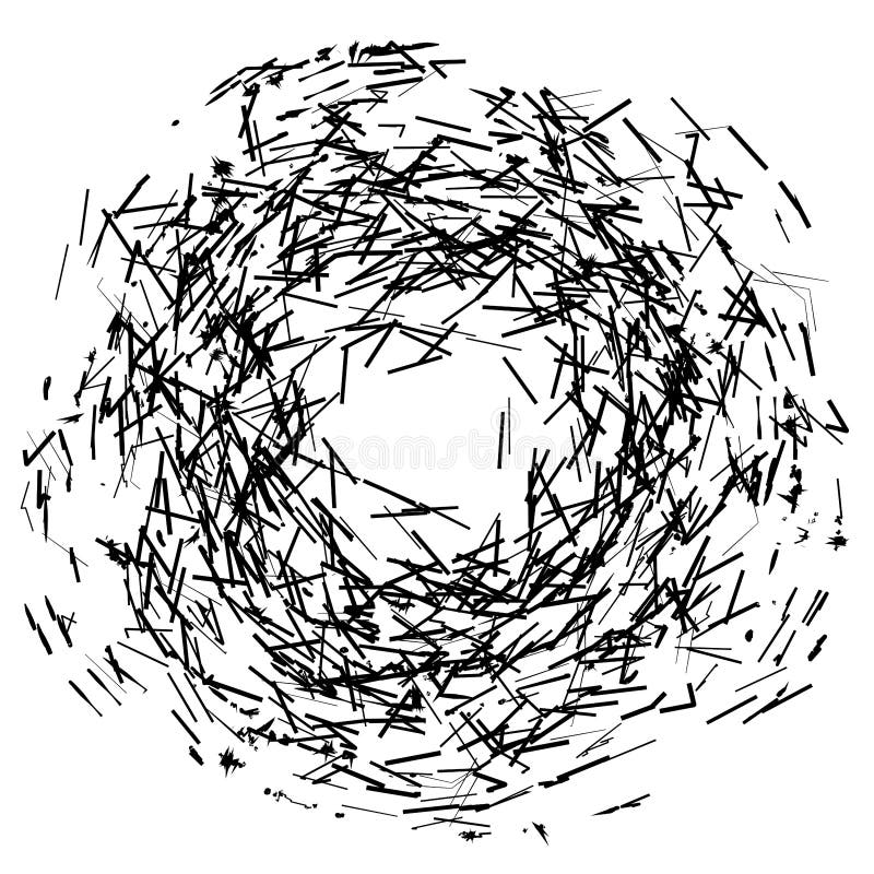 Artistic Circular Element / Circle Abstract Shape with Shattered Pieces ...