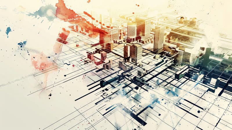 Artistic City Map Design Showcasing the Beauty of Urban Architecture on ...