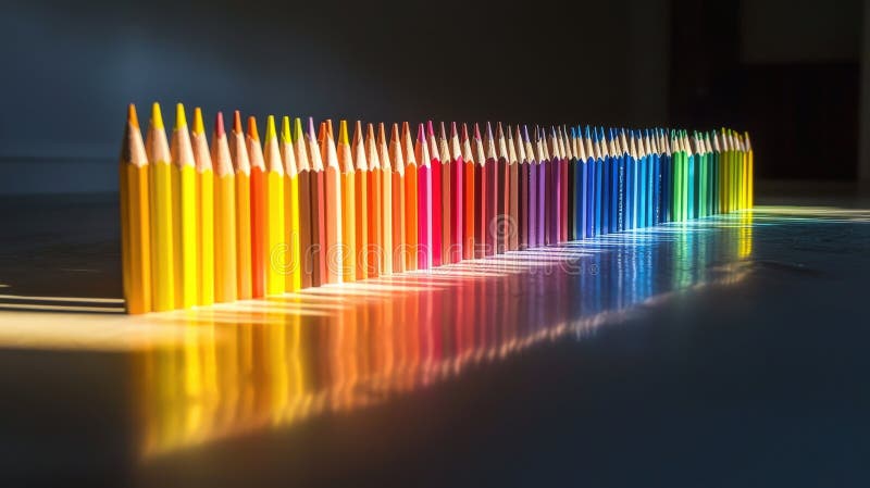 Artistic Close-up of Colored Pencils a Vibrant Studio Exploration of ...