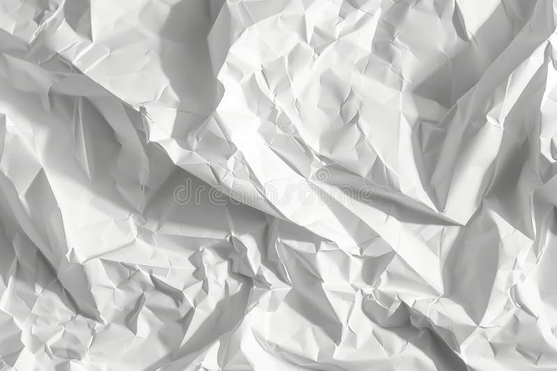 Artistic Close-Up of Crumpled White Paper Texture in High Resolution ...