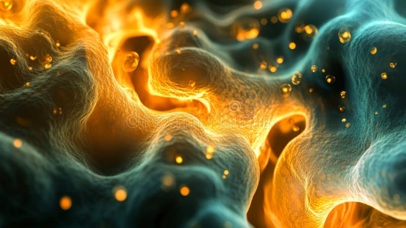 Artistic Close-Up of Intestinal Cells and Nutrient Absorption Process ...