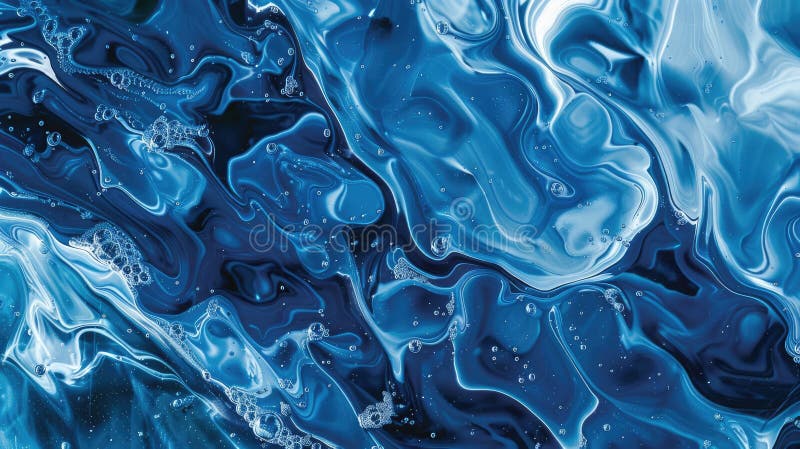 Closeup of Electric Blue Liquid Splashing in Artistic Pattern on White ...