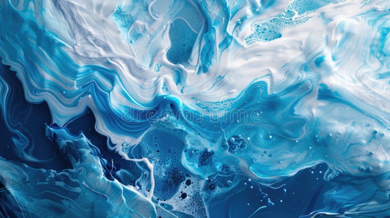 Closeup of Electric Blue Liquid Splashing in Artistic Pattern on White ...