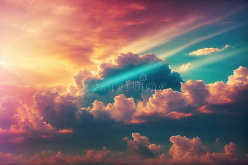 Artistic Cloud and Sky with Gradient Color Background. Ai Generative ...