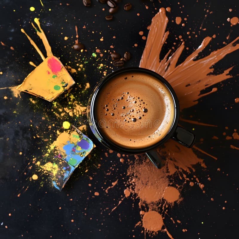 Artistic Coffee Cup Splash Paint Abstract Royalty Free Image Stock ...