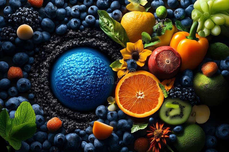 An Artistic Collage Combining Images of Nature, Technology, and the ...