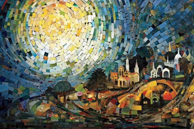 Artistic Collage Mosaic: Captivating Panorama Created through an ...