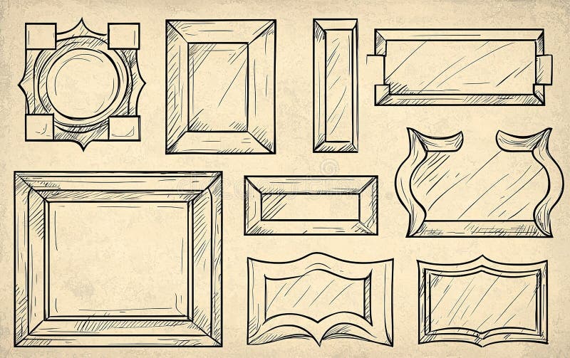 Artistic Collection of Hand-drawn Frames in Various Designs Suitable ...