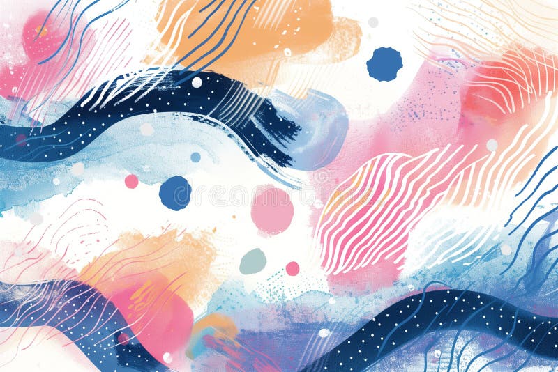 Artistic Collection of Hand Drawn Textures and Brushes: Bubbles, Lines ...