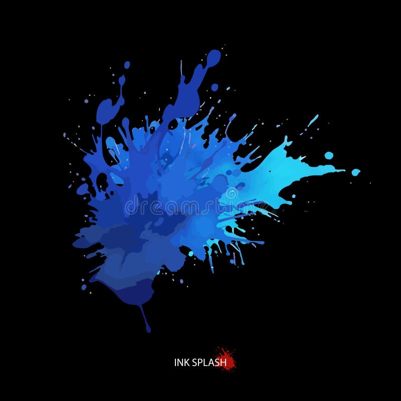 Artistic Colored Ink Splash Background, Blue Theme Stock Illustration ...