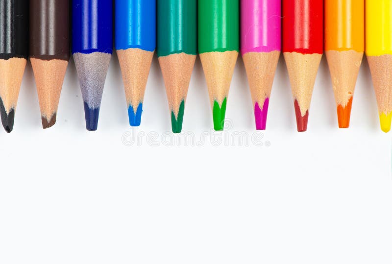 An Artistic and Colorful Collection of Drawing Pencils Arranged on a ...