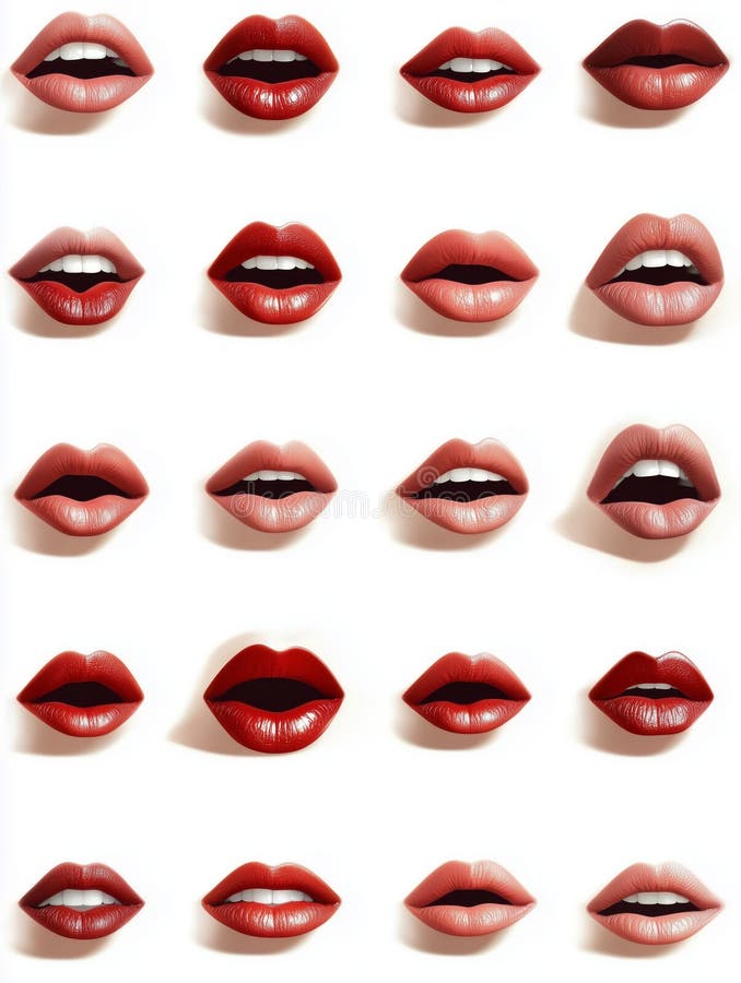 Artistic Composition of Diverse Lips Showcasing Various Shades and ...