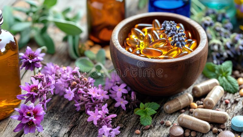 An Artistic Composition Featuring Botanical Elements and Organic ...