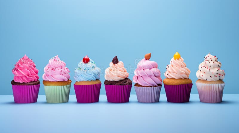 A Group of Cupcakes in a Visually Pleasing Arrangement Stock ...