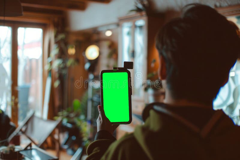 An Artistic Composition Featuring a Person in a Warmly Lit Indoor ...