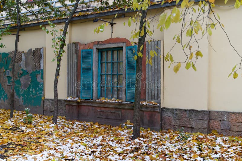 St. Petersburg, Russia, October 28, 2023. a Painted Window on an Old ...