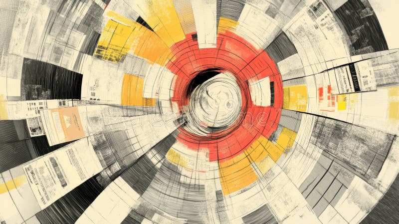 Colorful Abstract Design Featuring Concentric Circles in Black, White ...
