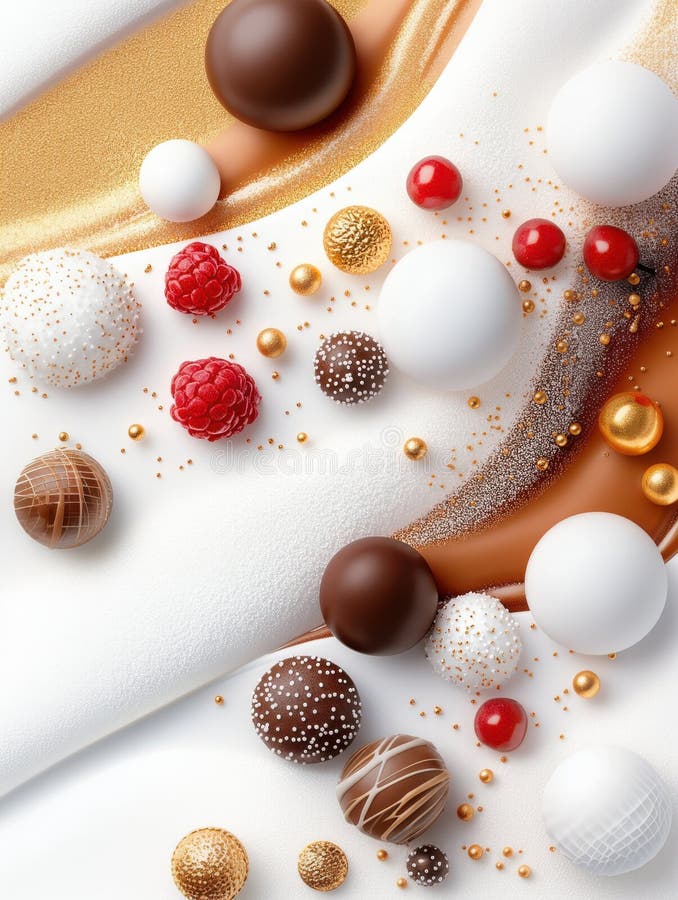 An Artistic Composition of Round Chocolates of Different Varieties ...