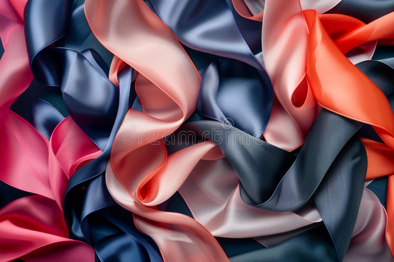 Artistic Composition of Satin Ribbons Stock Illustration - Illustration ...