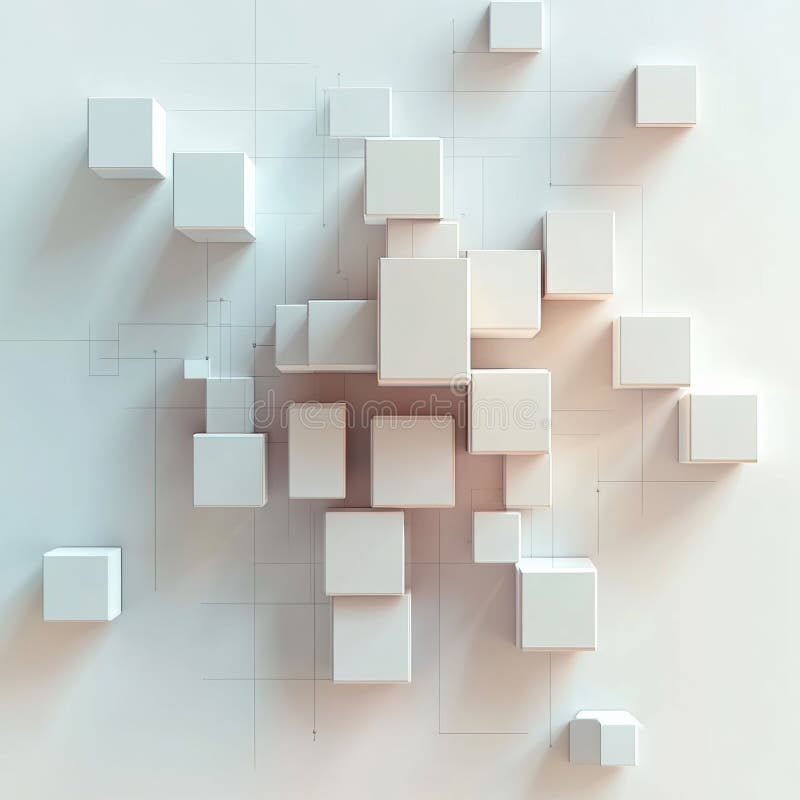 An Artistic Composition Showcases Cubes of Different Sizes and Shades ...
