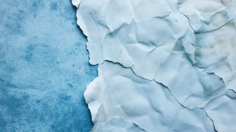 Artistic Composition of Torn Paper Layers in Shades of Blue, Creating a ...
